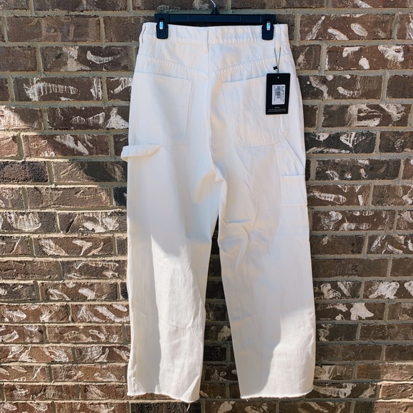 PrettyLittleThing | Pants & Jumpsuits | White Cargo Distressed Baggy Jeans | Poshmark